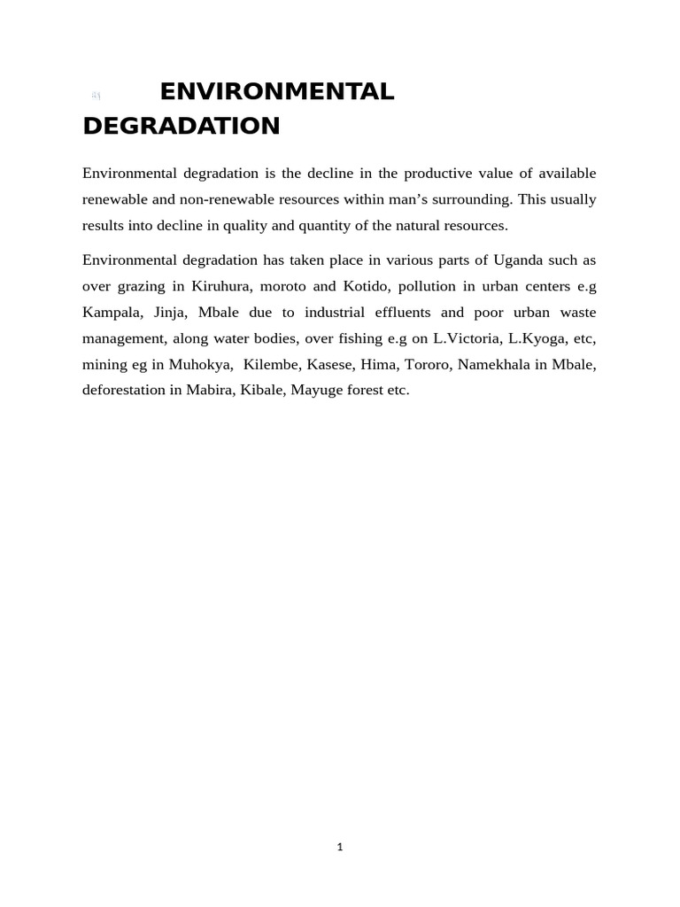 Environmental Degradation | PDF | Soil | Environmental Degradation