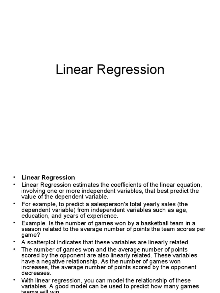 Linear Regression | PDF | Errors And Residuals | Coefficient Of Determination