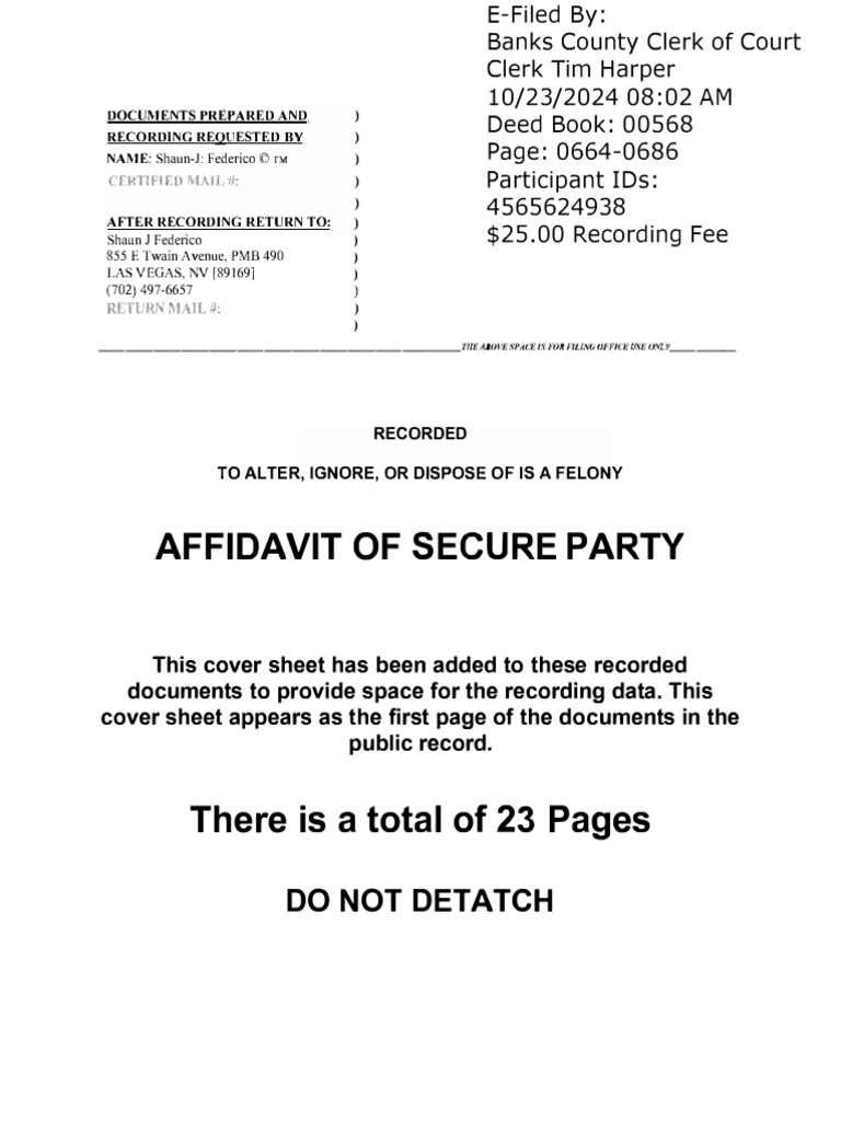 Affidavit of Secure Party 2 | PDF | Security Interest | Guarantee