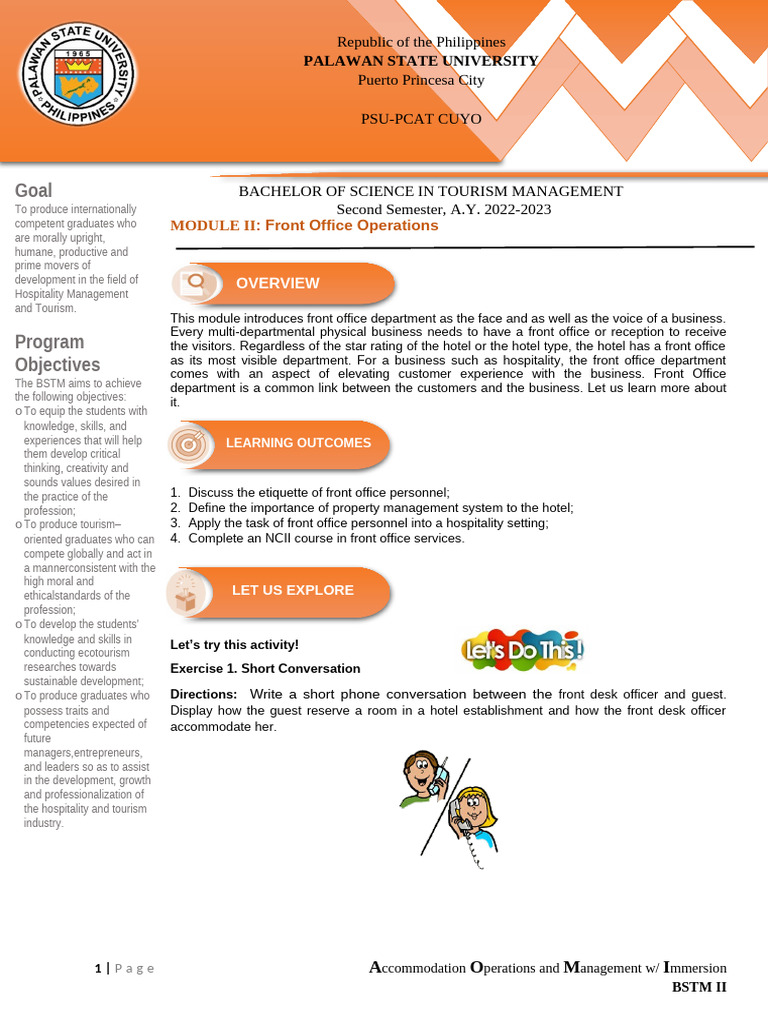 Module 2-Accommodation Operations Management (W Immersion) | PDF ...
