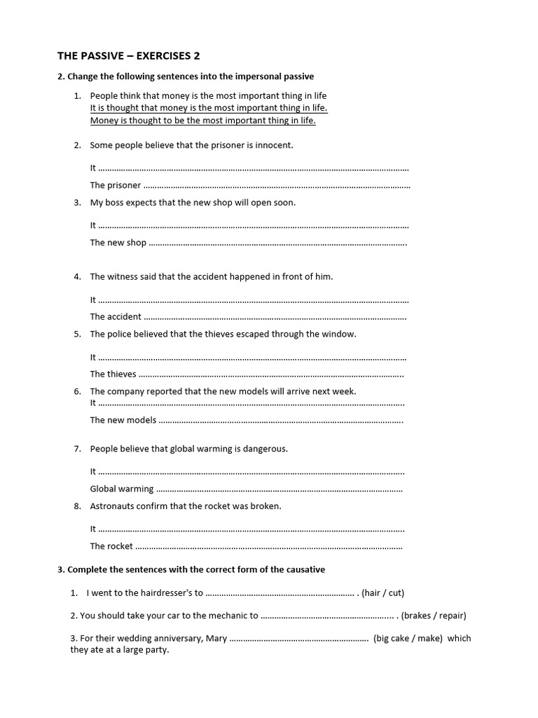 The Passive Exercises 2 | PDF