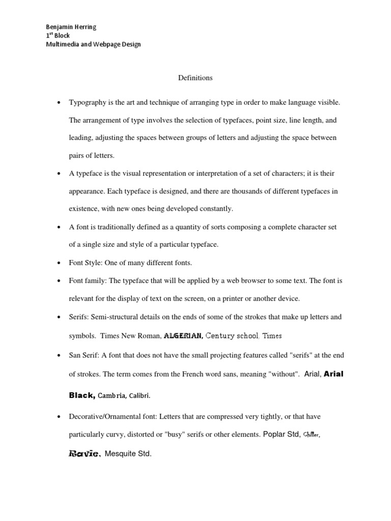 Typography Terms | PDF