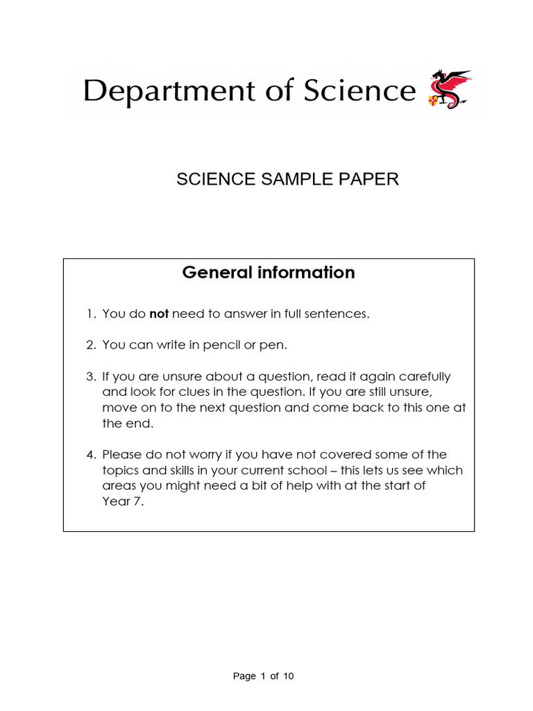 Year 7 Science | PDF | Earth | Penicillin