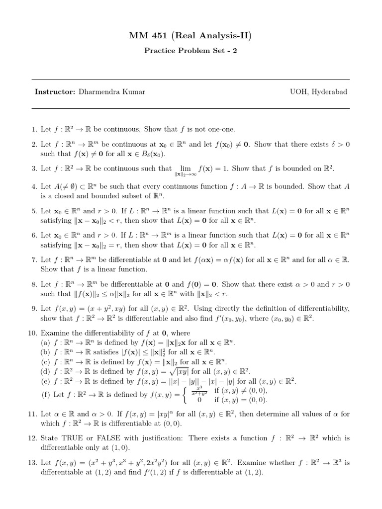 Practice Problem 2 | PDF | Mathematical Logic | Analysis