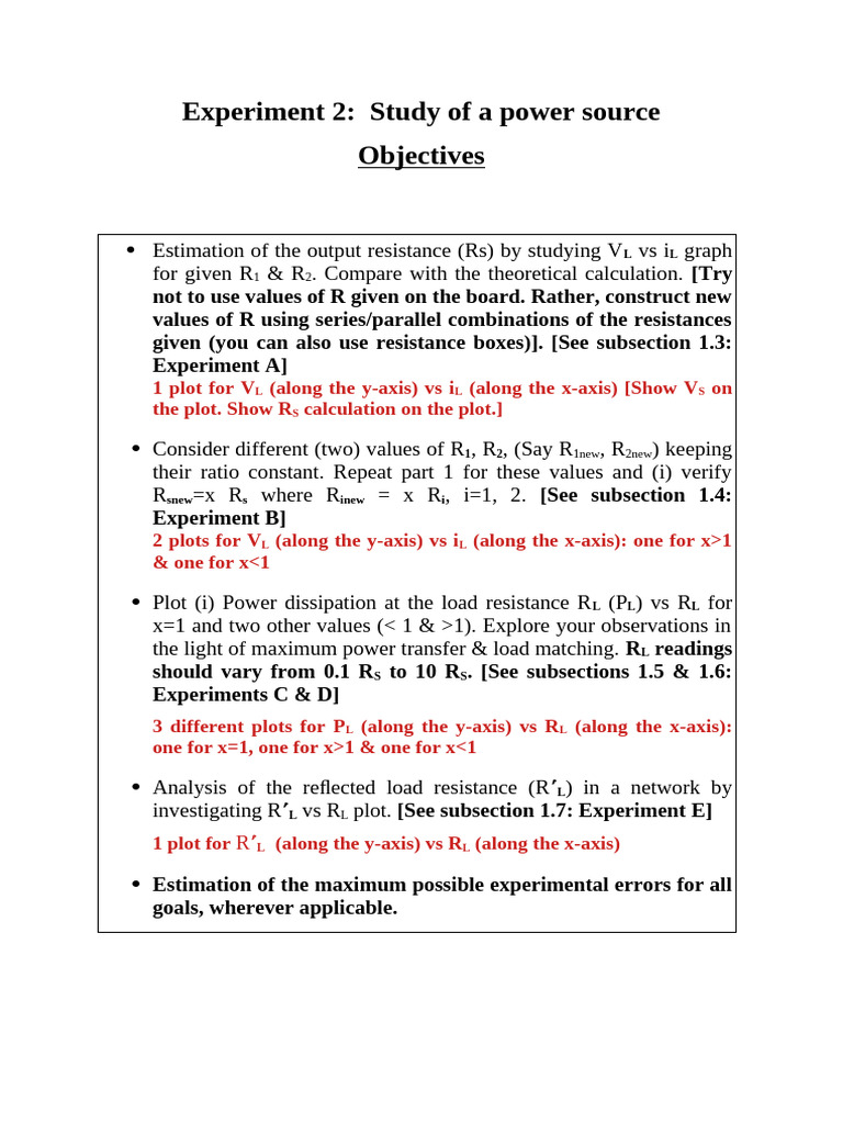 Exp2 Electrical Manual Study of Power-Source E2A | PDF | Resistor | Voltage