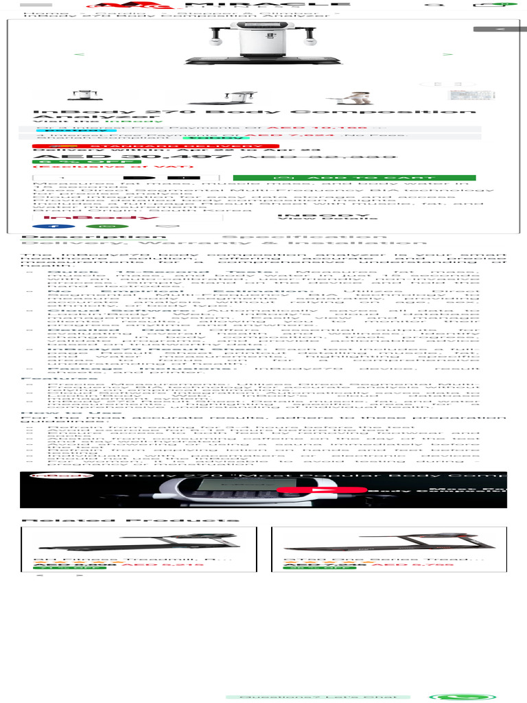 Miracle Fitness Sports - InBody 270 Body Composition Analyzer | PDF ...