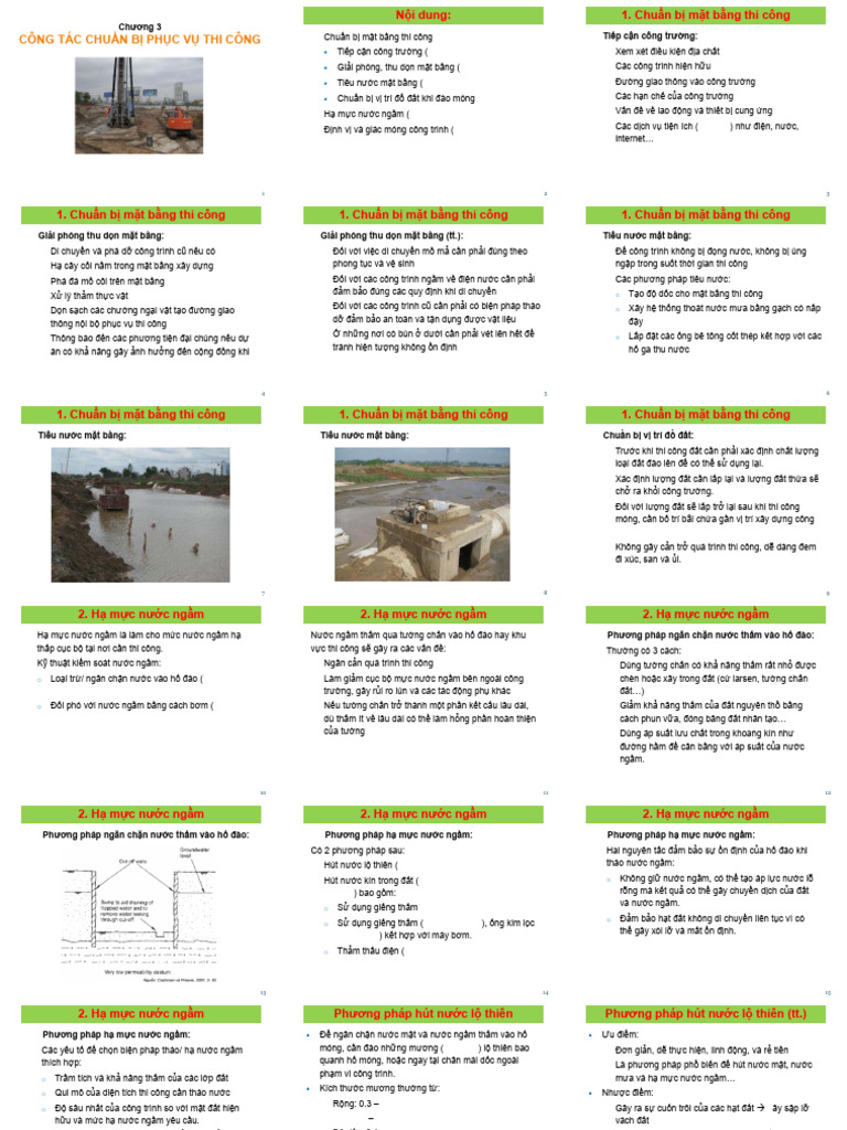 KTTC Chuong 3 Cong Tac Chuan Bi Phuc Vu Thi Cong | PDF