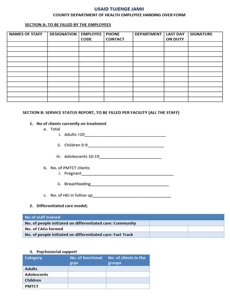 Employee Handing Over Form-Rv-1 | PDF | Health Care