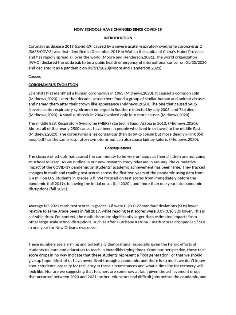 Impact of COVID-19 on School Performance | PDF | Health Sciences ...