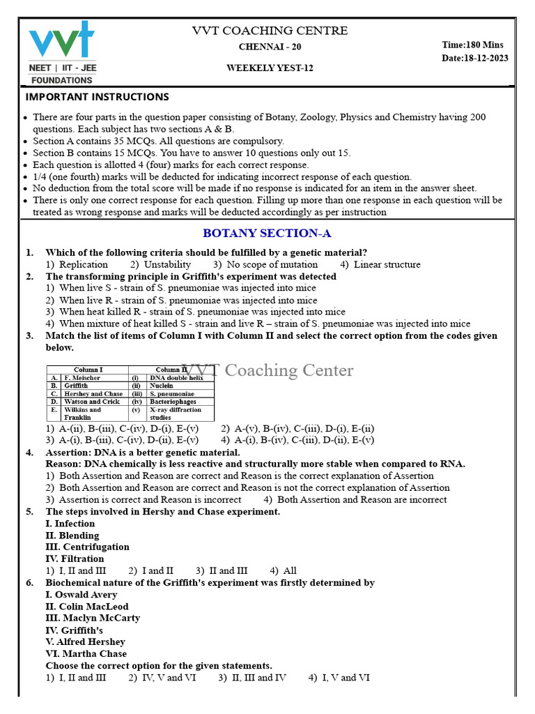 Weekely Yest-12 20231218 54406 | PDF | Translation (Biology) | Genetic Code