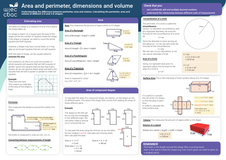 area-perimeter-dimensions-and-volume-foundation | PDF | Area | Physical ...