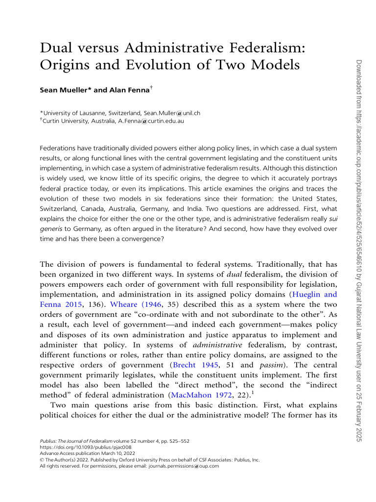 Dual vs Administrative Federalism Explained | PDF | German Empire ...