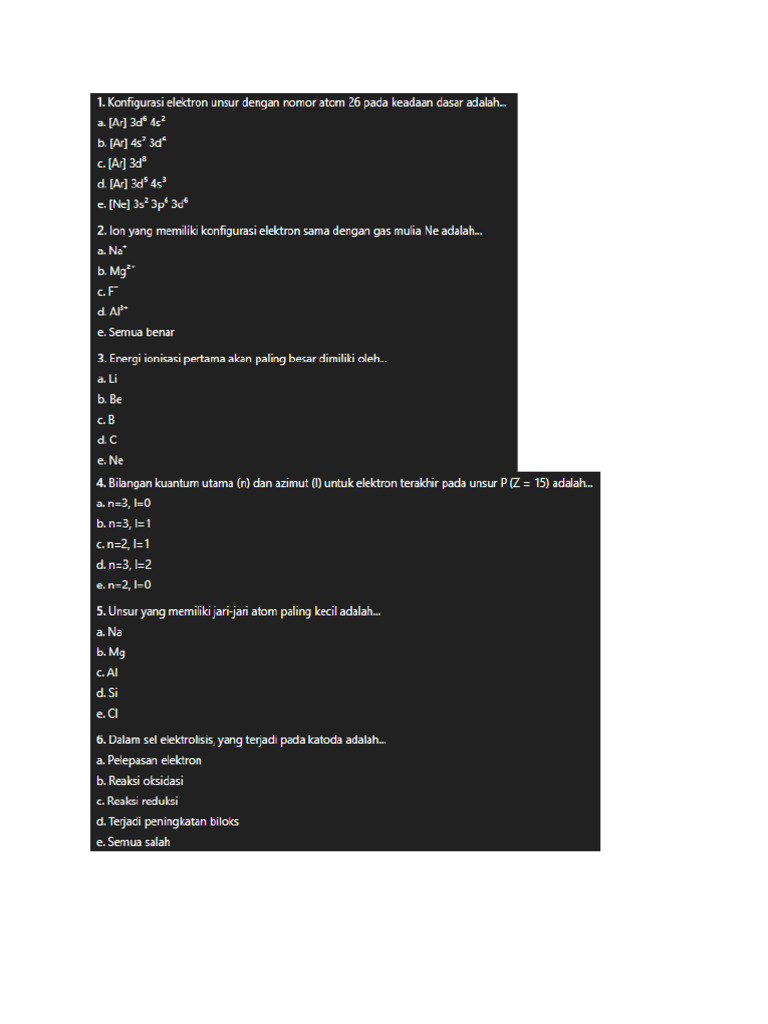 SOAL OSK 2 KIMIA NIA | PDF