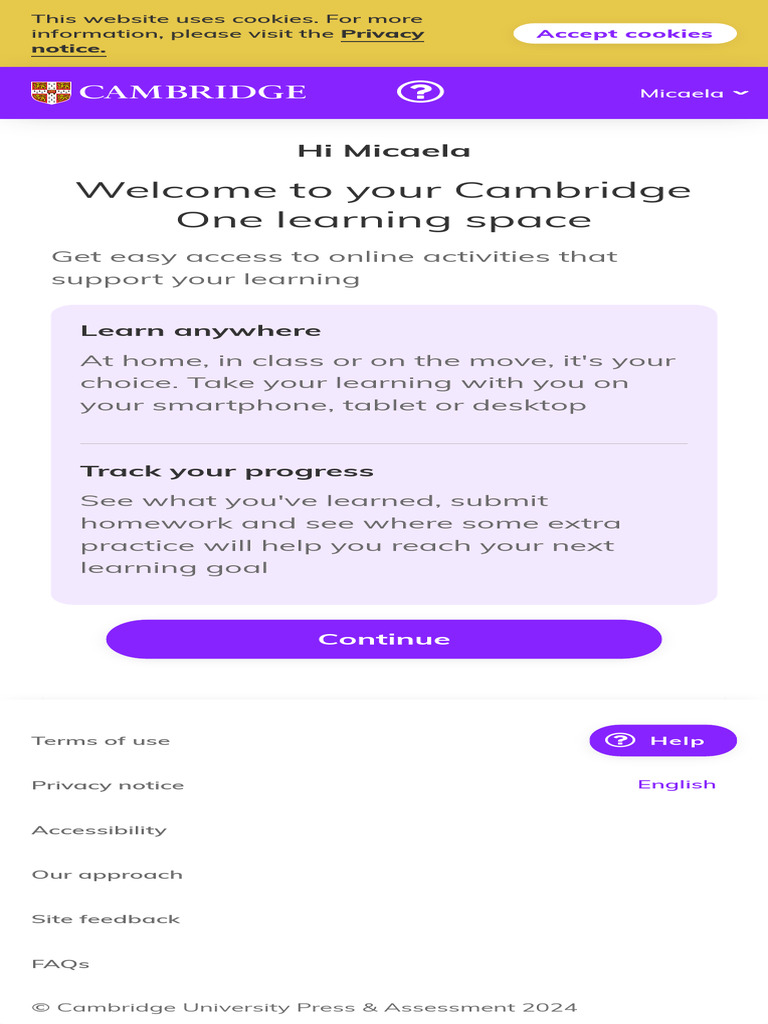 Learner Dashboard Cambridge One | PDF