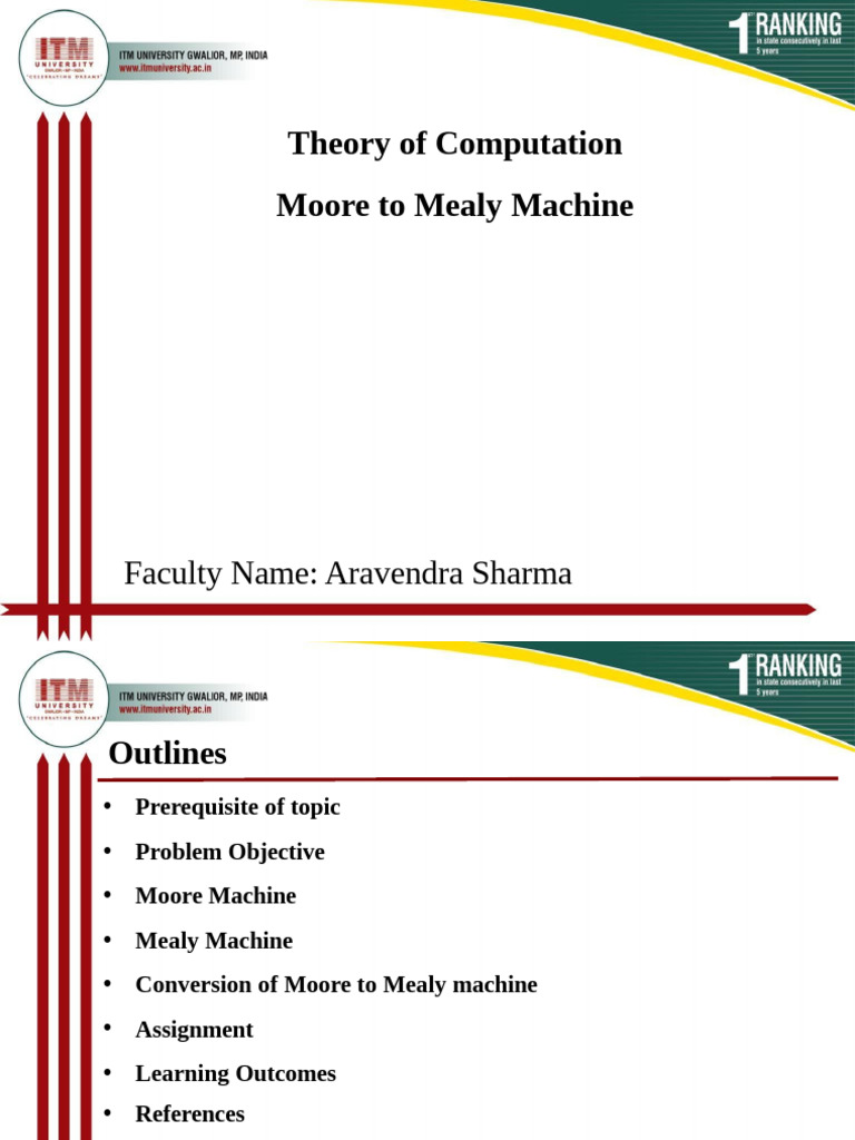 4 Conversion of Moore Machine To Mealy Machine | PDF | Theory Of Computation | Models Of Computation