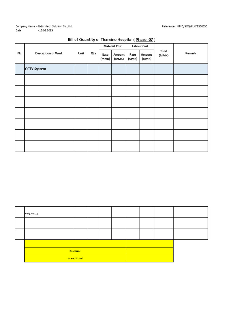 CCTV Phase07 BQ Thamine Hospital | PDF | Manufactured Goods ...