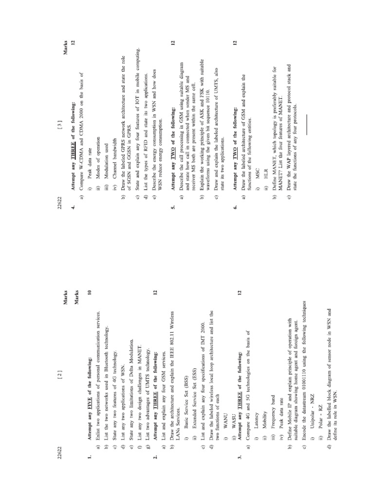 WMN Question Bank | PDF