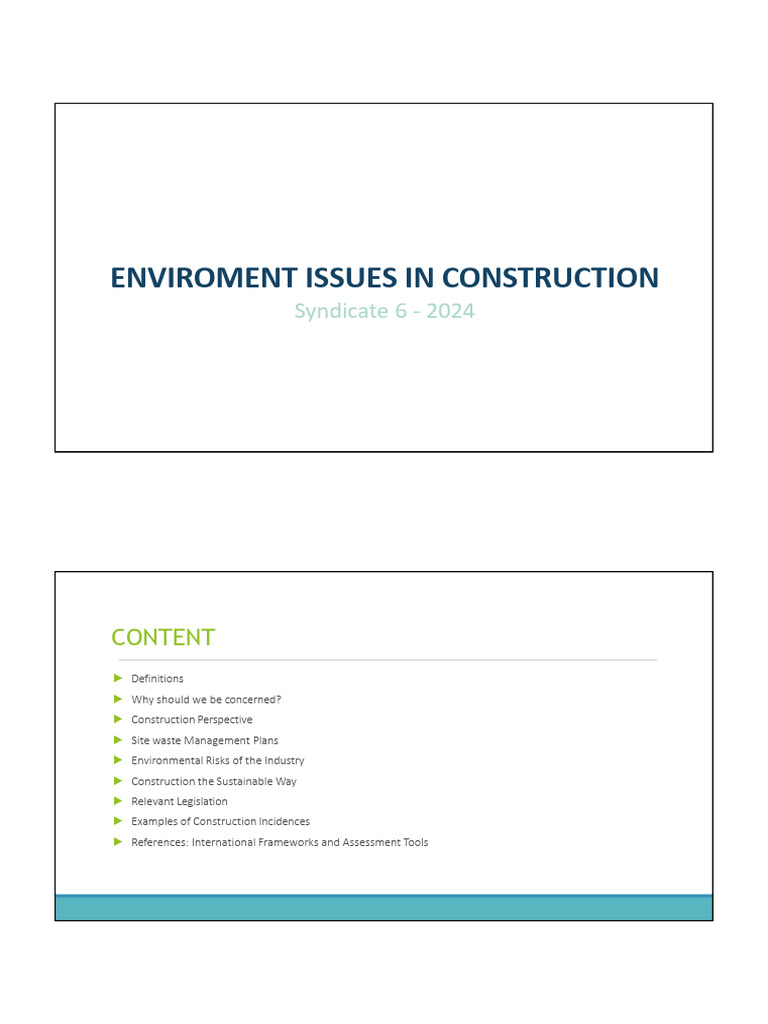 002 - 10th JULY SYN 6 ENVIRONMENTAL ISSUES IN CONSTRUCTION | PDF ...