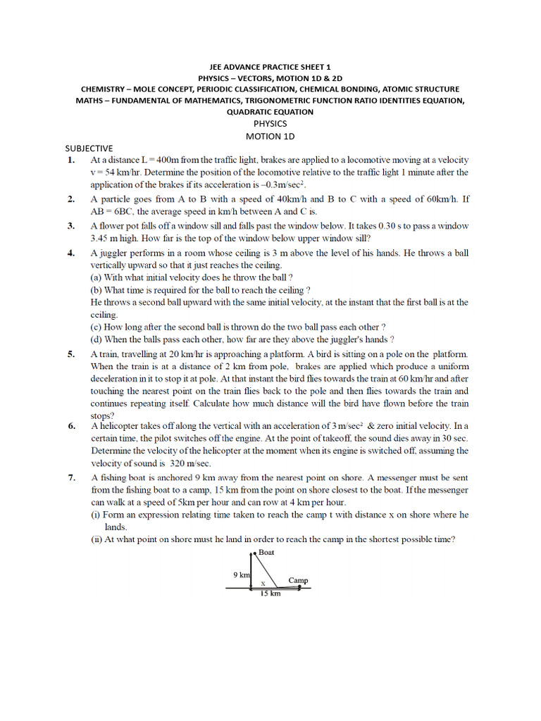 Jee Advance Practice Sheet 1 Mab | PDF