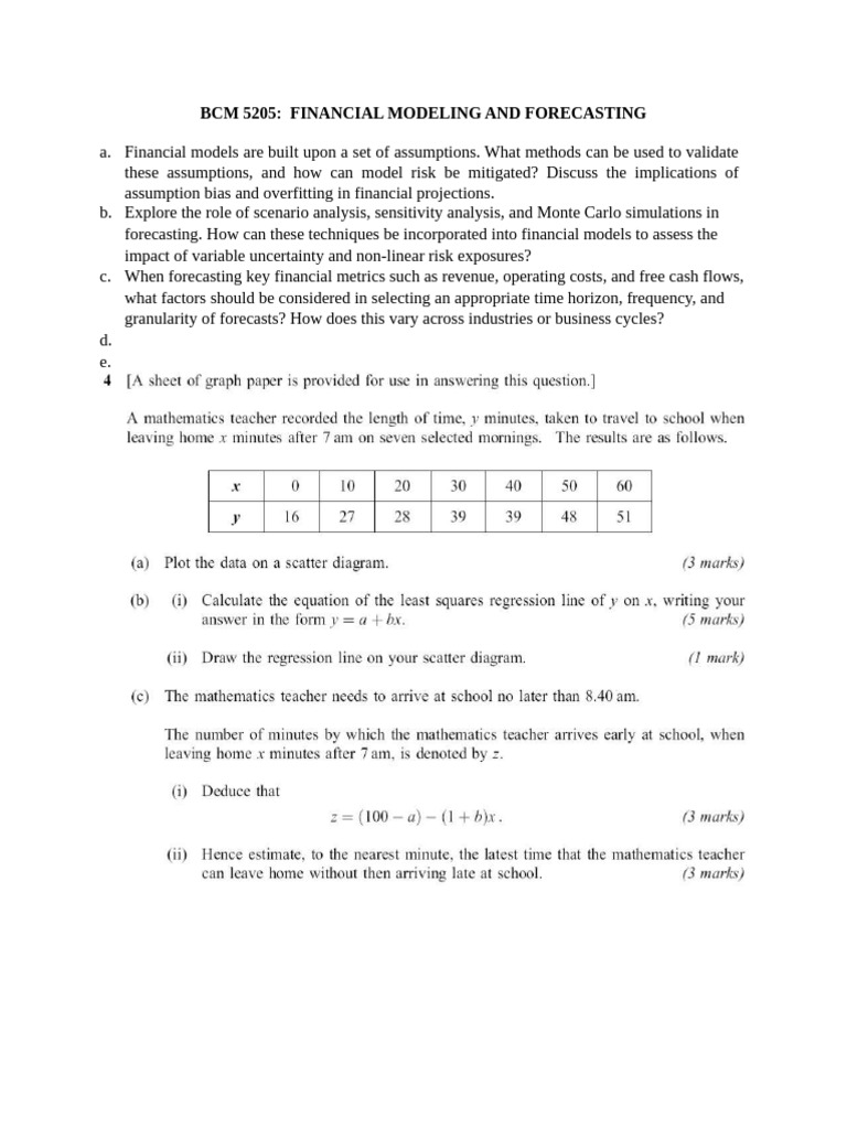 BCM 5205 Modelling Assignment | PDF