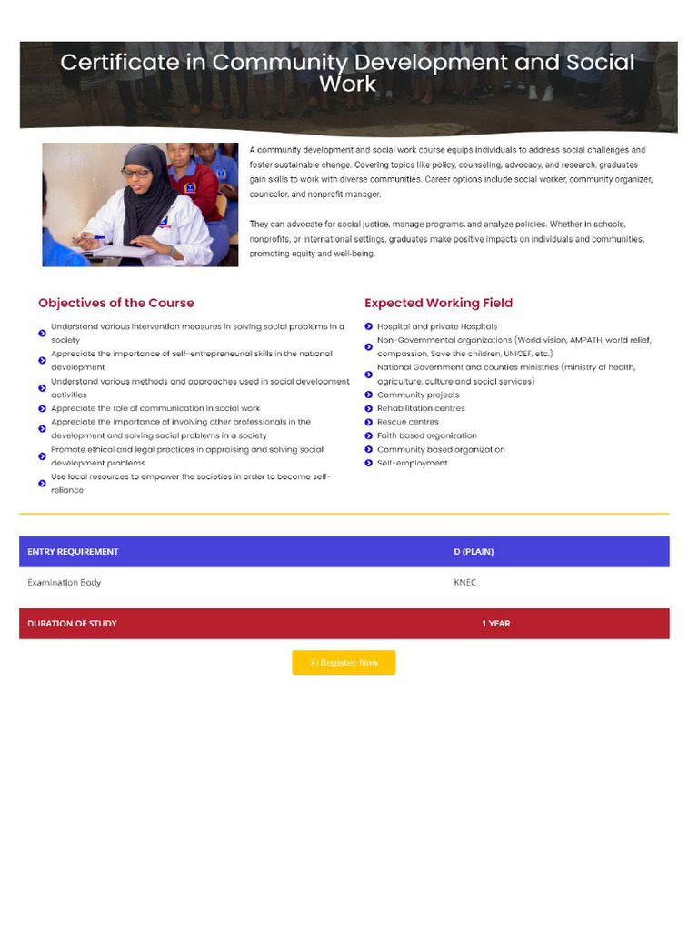 Certificate in Community Dev | PDF