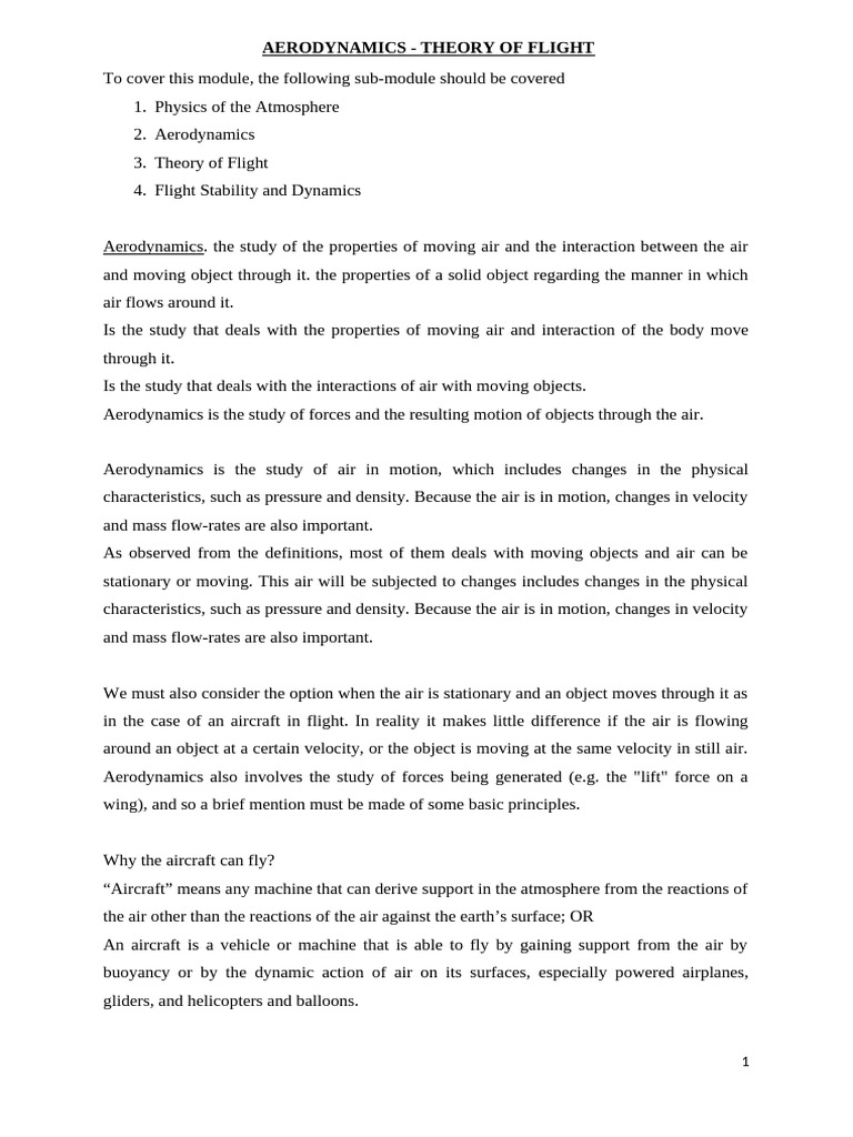 Basic Aerodynamics - 1-1 | PDF | Atmosphere Of Earth | Troposphere