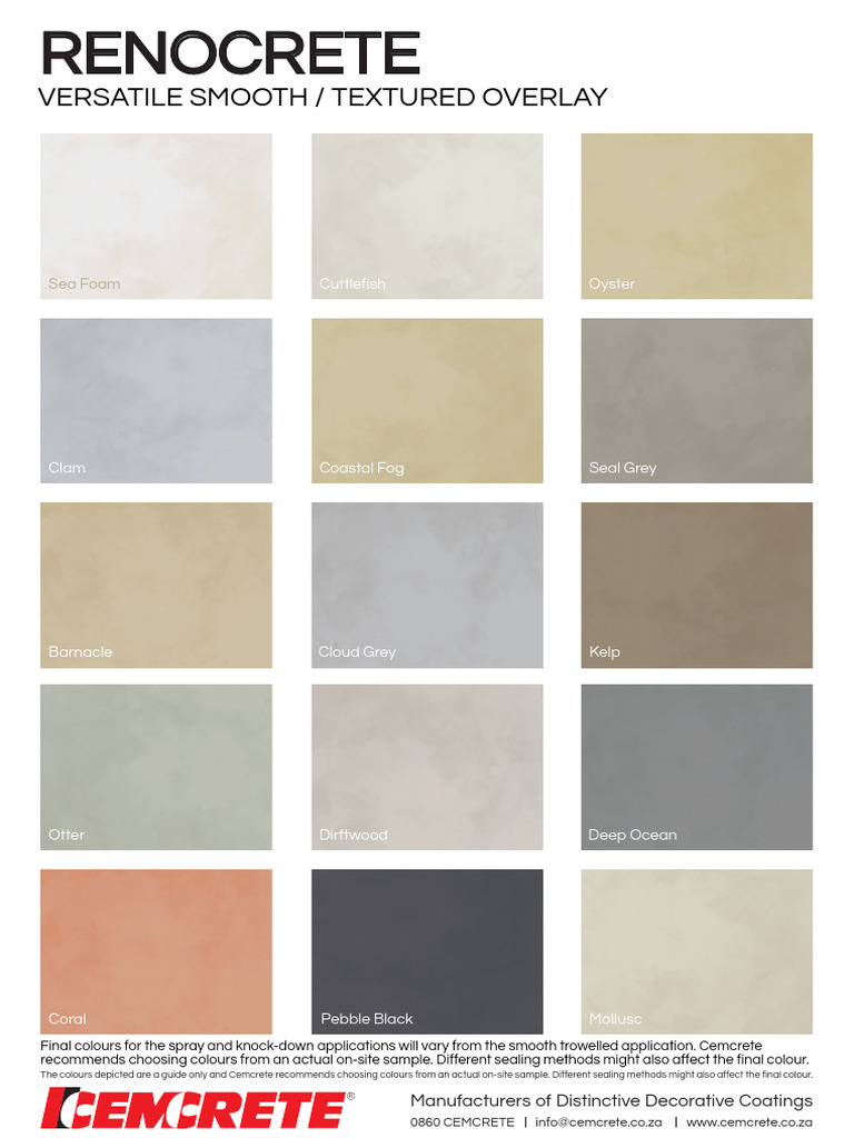 Renocrete Color Options Guide | PDF