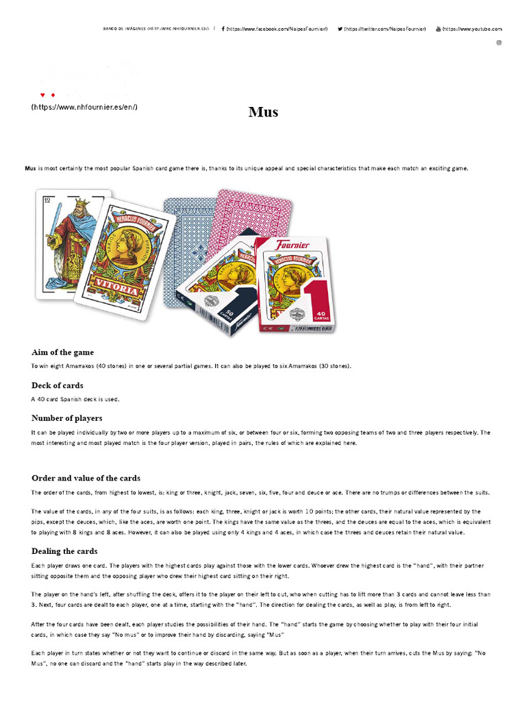 Overview of the Mus Card Game | PDF | Board Games | Playing Cards