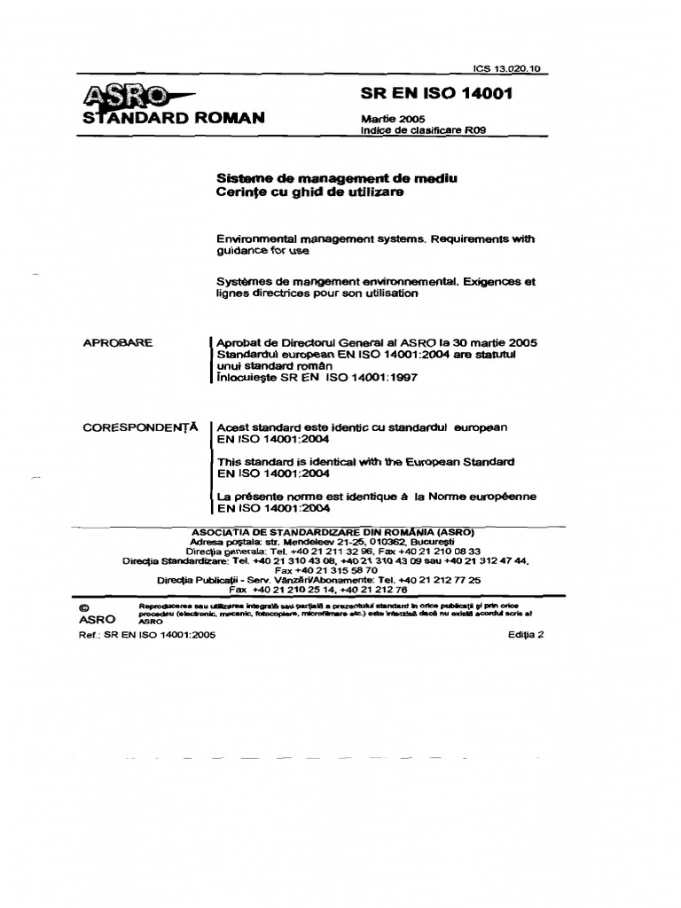 SR en Iso 14001 | PDF
