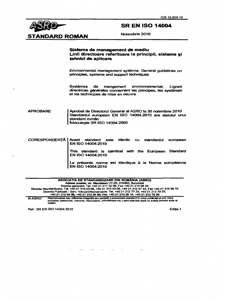 SR en Iso 14004-2010 | PDF