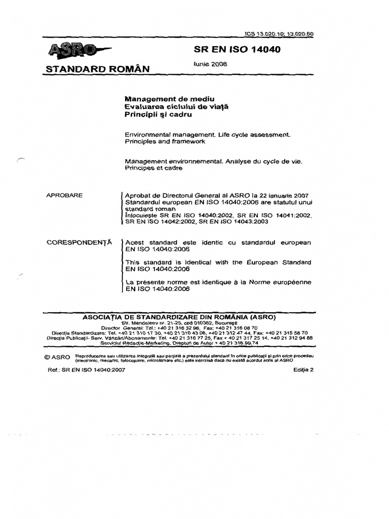 SR EN ISO 14040-2008 | PDF