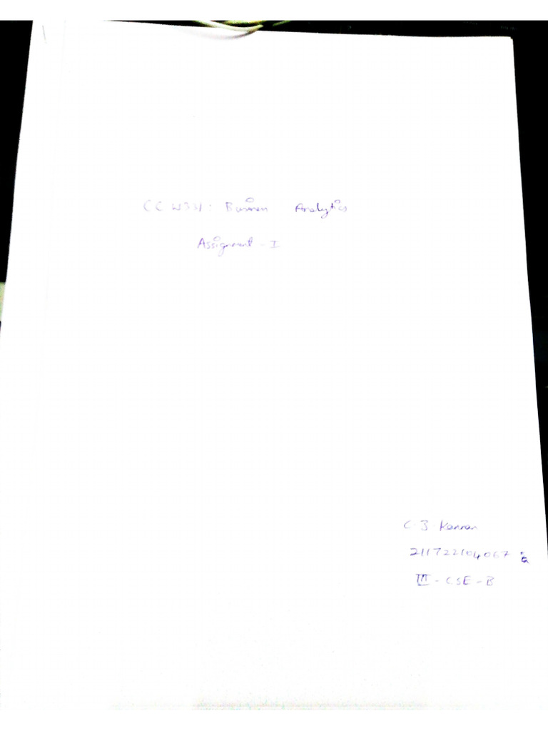 Ba Assignment 1 | PDF