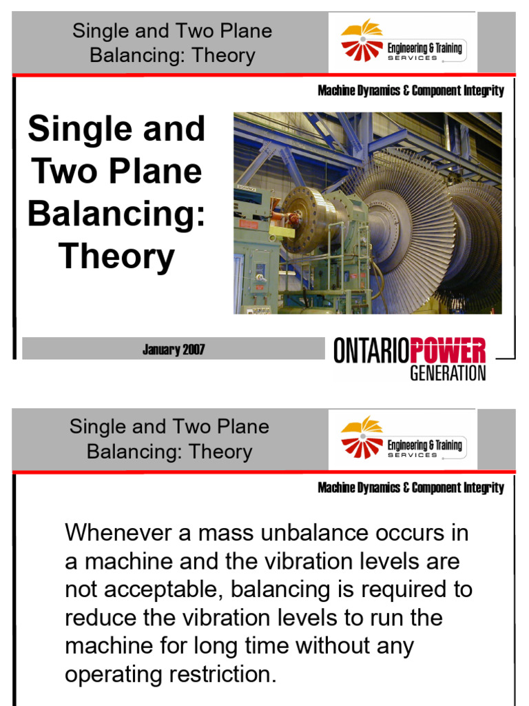 Single vs. Two Plane Balancing Theory | PDF | Rotation | Classical ...