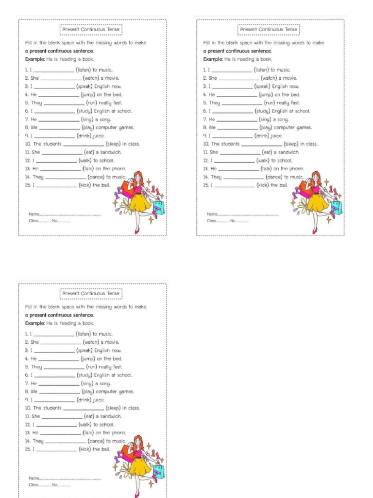 Present Continuous Tense | PDF
