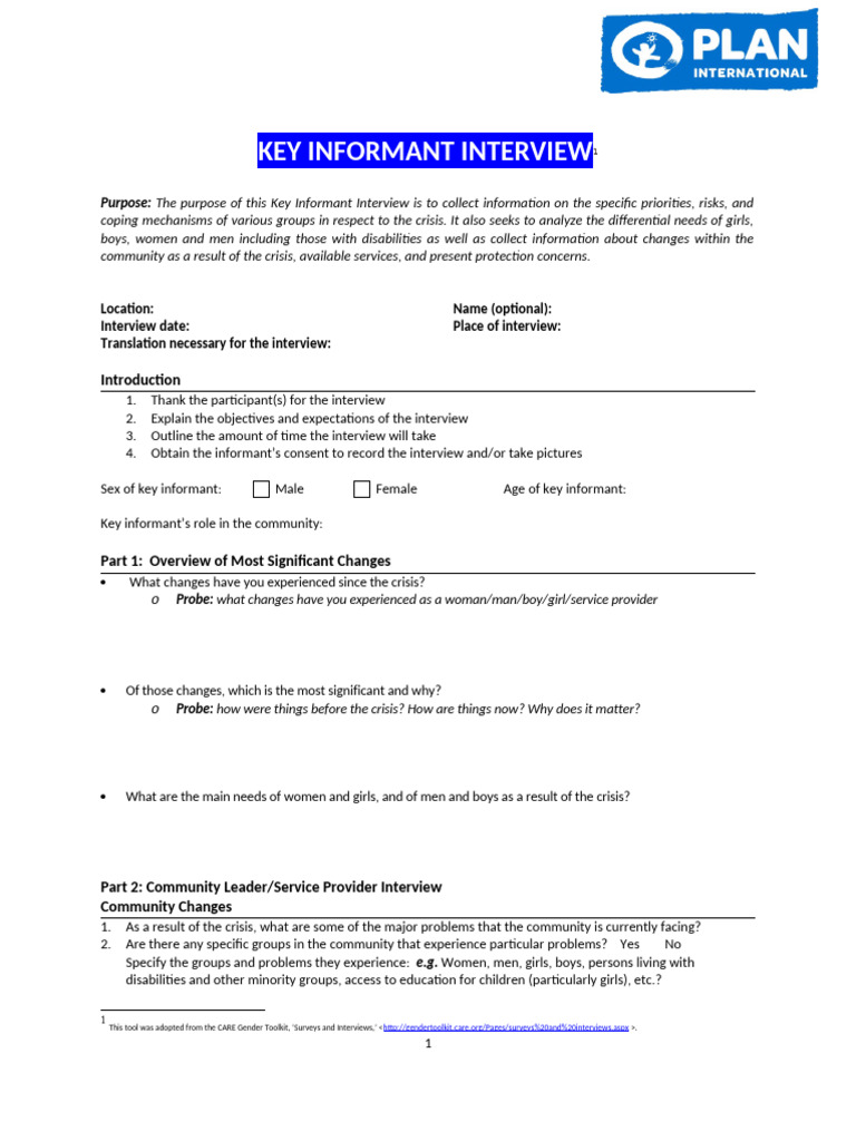 FGDRGA- _key_informant_interview_tool | PDF | Violence | Child Abuse