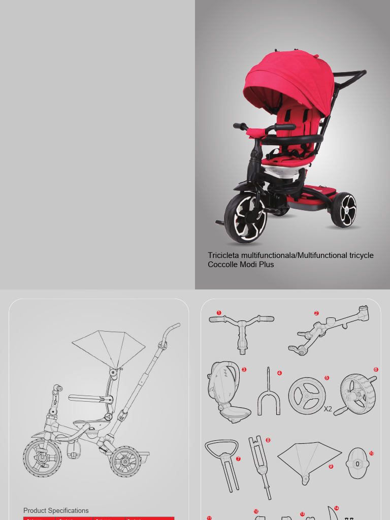 Tricicleta Multifunctionala Coccolle Modi Albastru 6luni Dhs 6695 | PDF