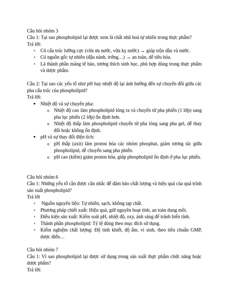 Câu TR L I C A Nhóm 8 | PDF