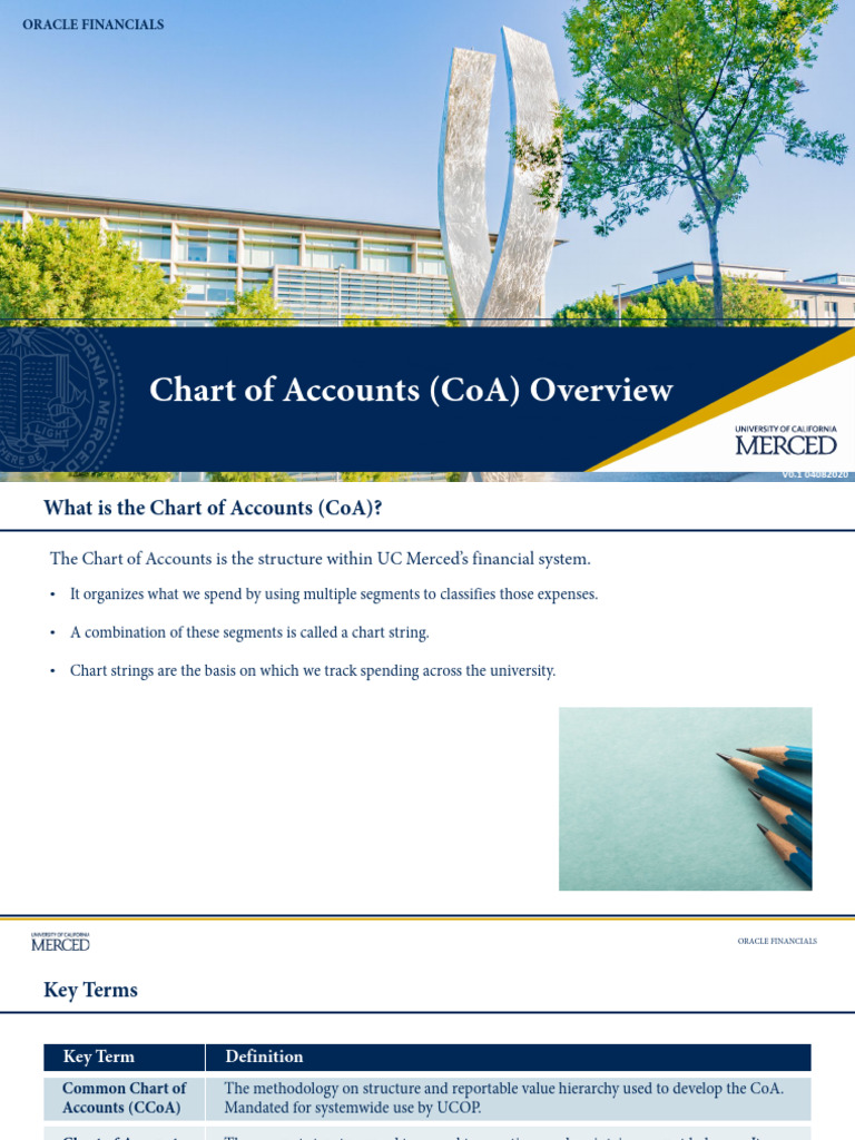 Oracle Chart of Accounts (CoA) Overview | PDF | University Of California | Business