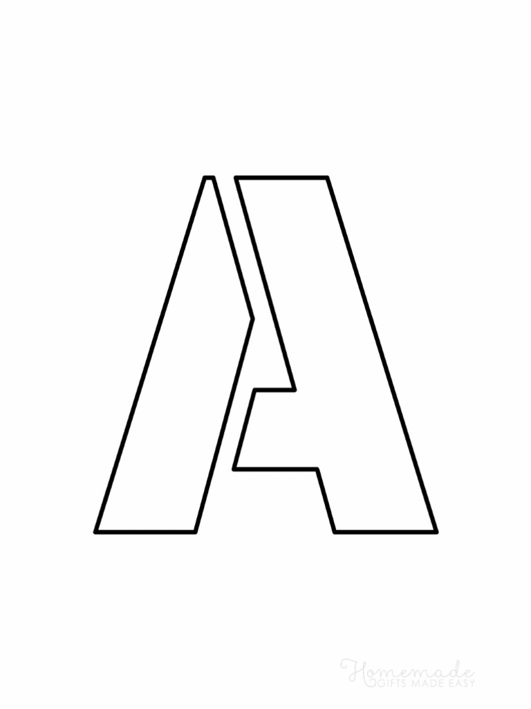Printable Letter Stencils Block Style Uppercase A | PDF