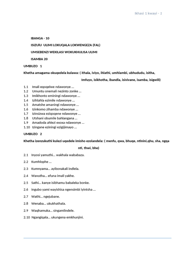 Imikhonto Eminingi Ndawonye | PDF