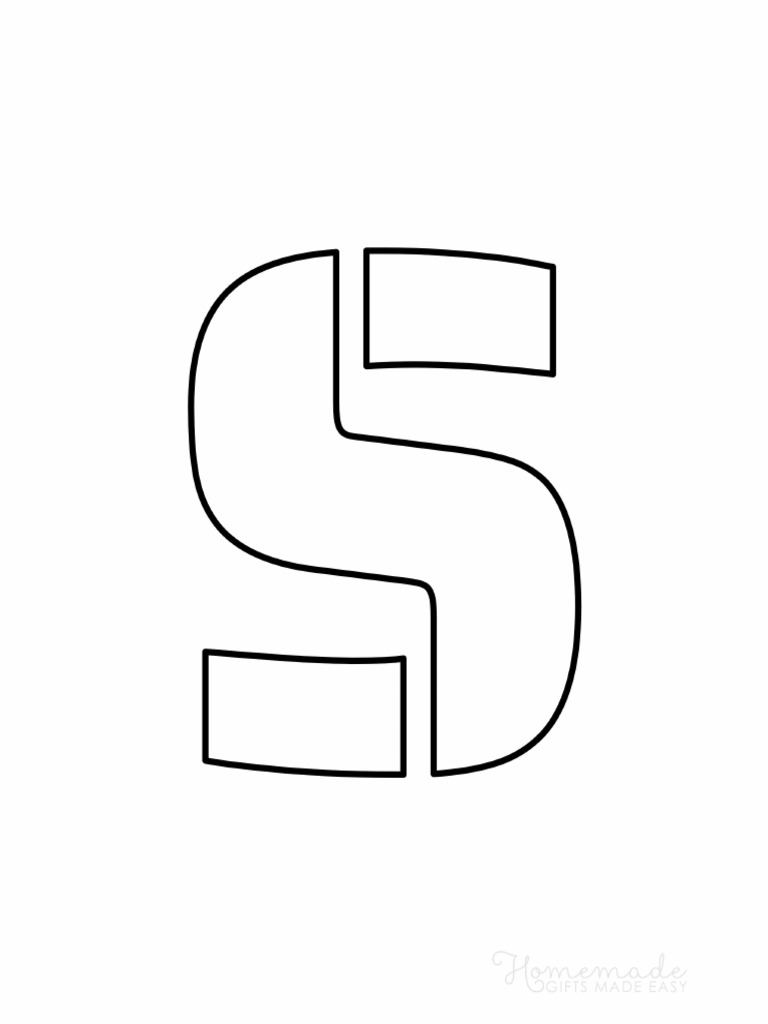 Printable Letter Stencils Block Style Uppercase S | PDF