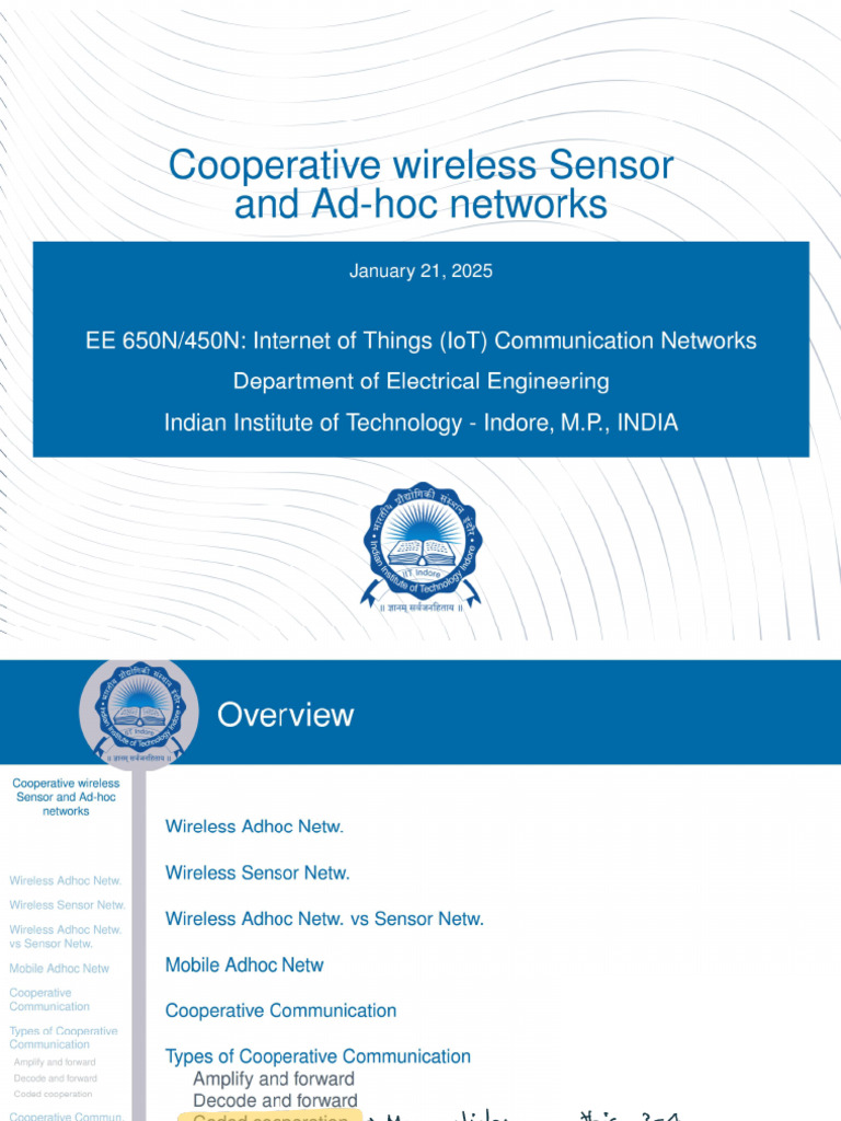 (L6) Cooperative Wireless Sensor and Ad Hoc Networks | PDF