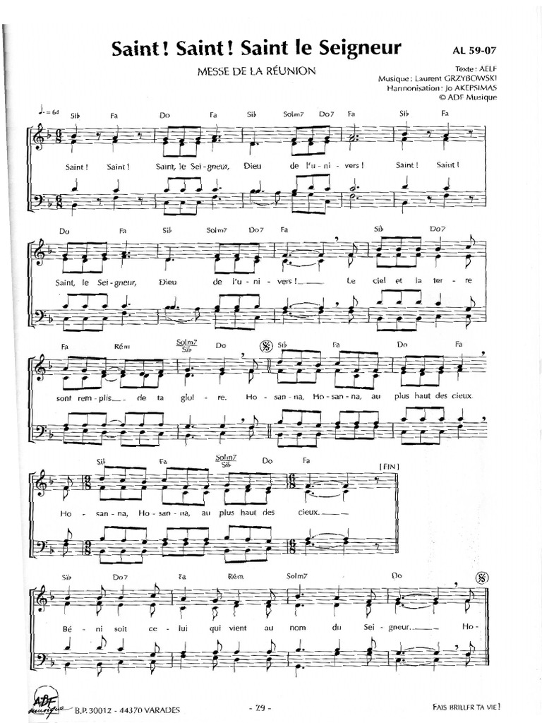 11 Messe de la réunion Sanctus | PDF
