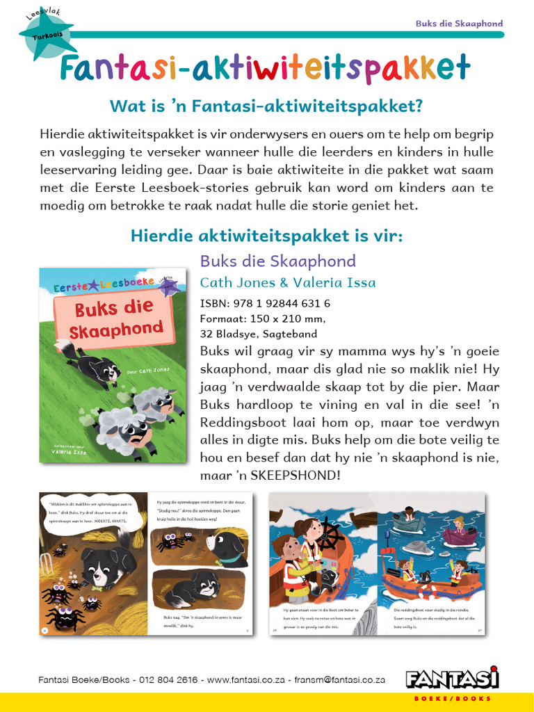 Aktiwiteitspakket Buksdie Skaaphond | PDF