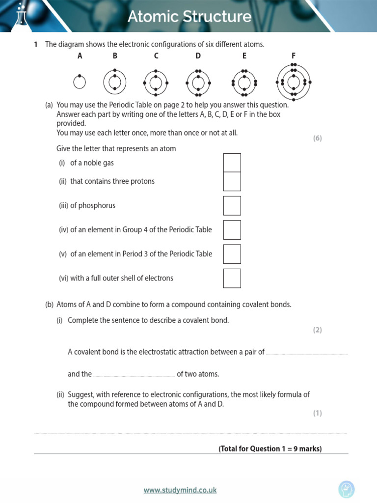 Atomic Structure and Periodic Table | PDF | Atoms | Chemical Bond