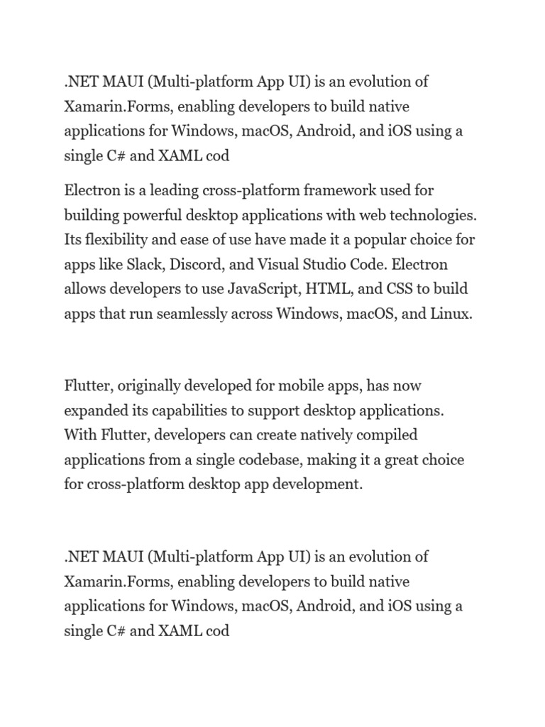 .NET MAUI for Cross-Platform Apps | PDF