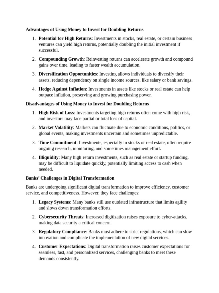 Advantages Disadvantages Challenges | PDF