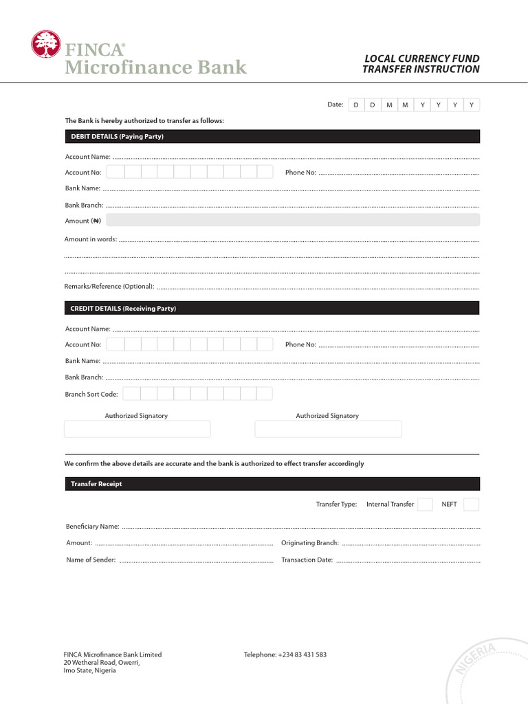 Transfer Form 2 | PDF