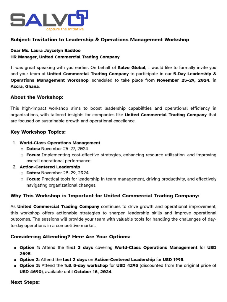 OFFICIAL INVITATION United Commercial Trading Company | PDF | Business ...
