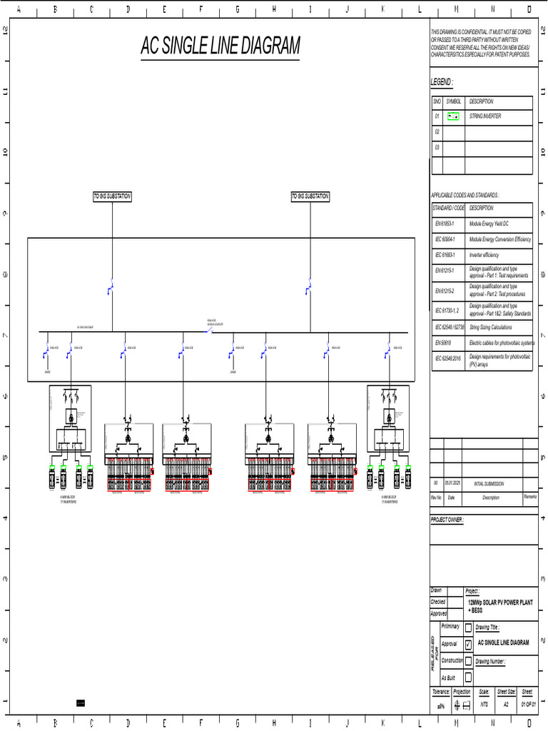 AC SINGLE LINE DIAGRAM - 12MWp | PDF | Photovoltaics | Photovoltaic System
